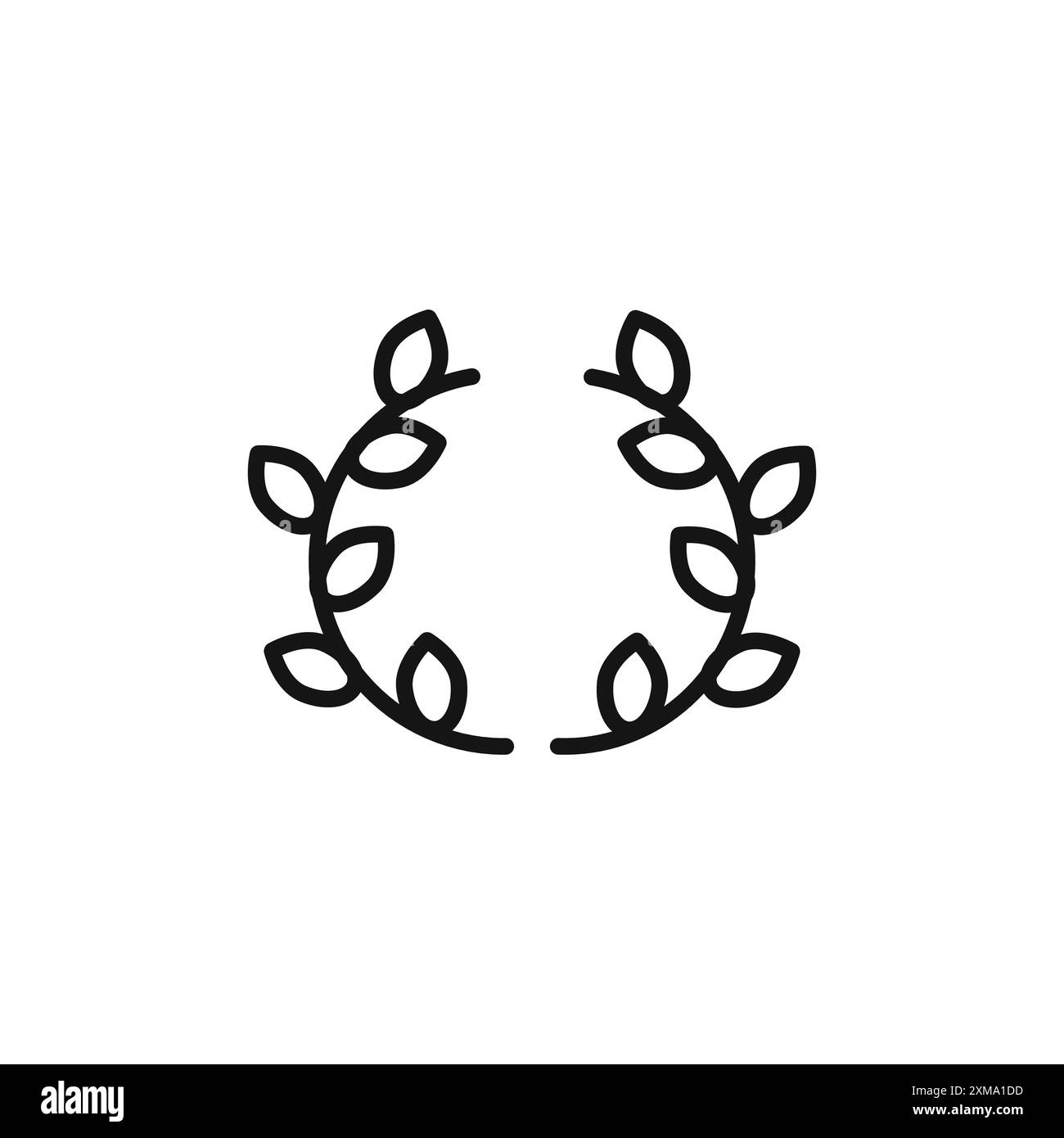 laurel wreath icon outline collection or set in black and white outline ...