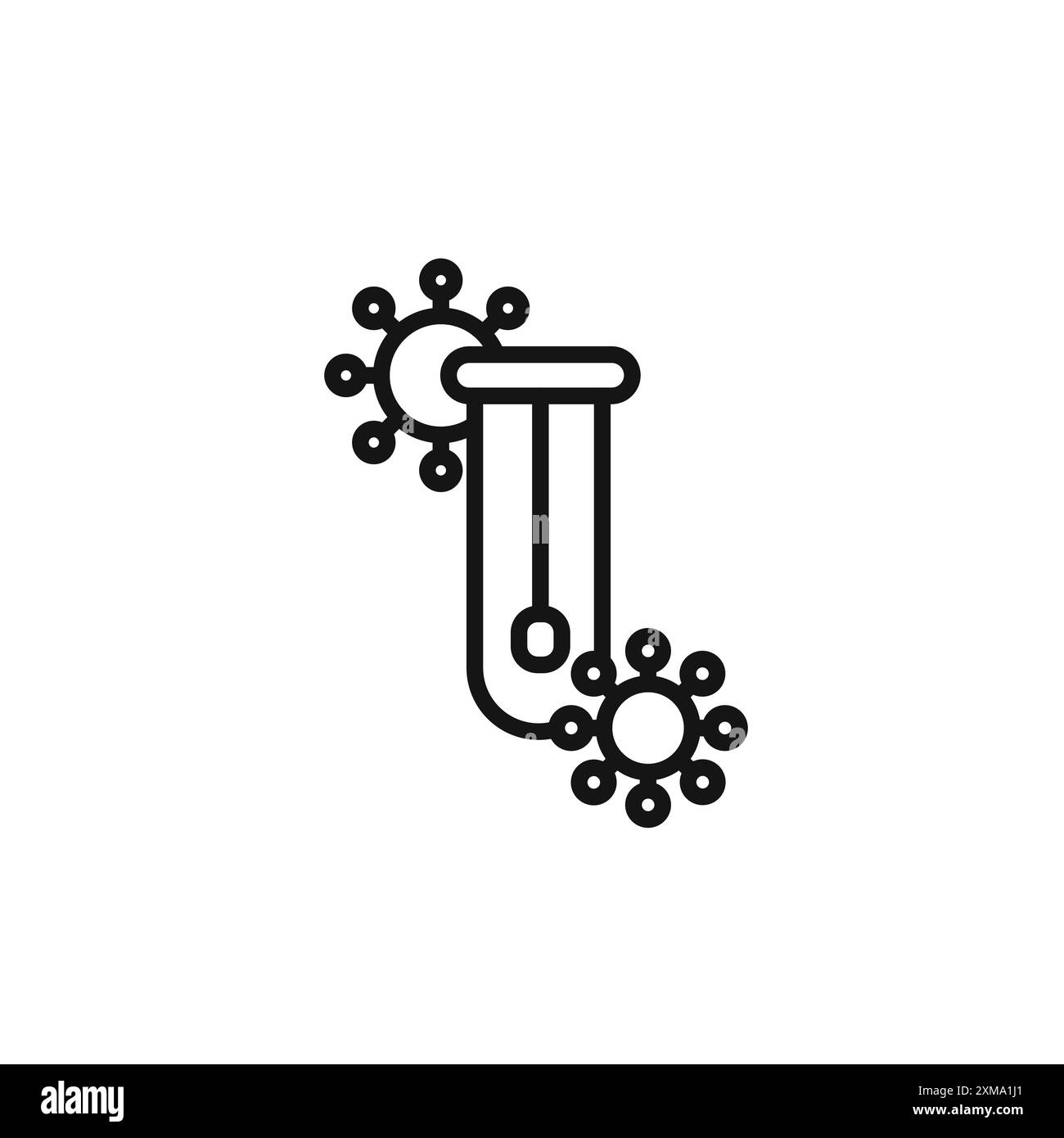PCR test icon outline collection or set in black and white outline ...
