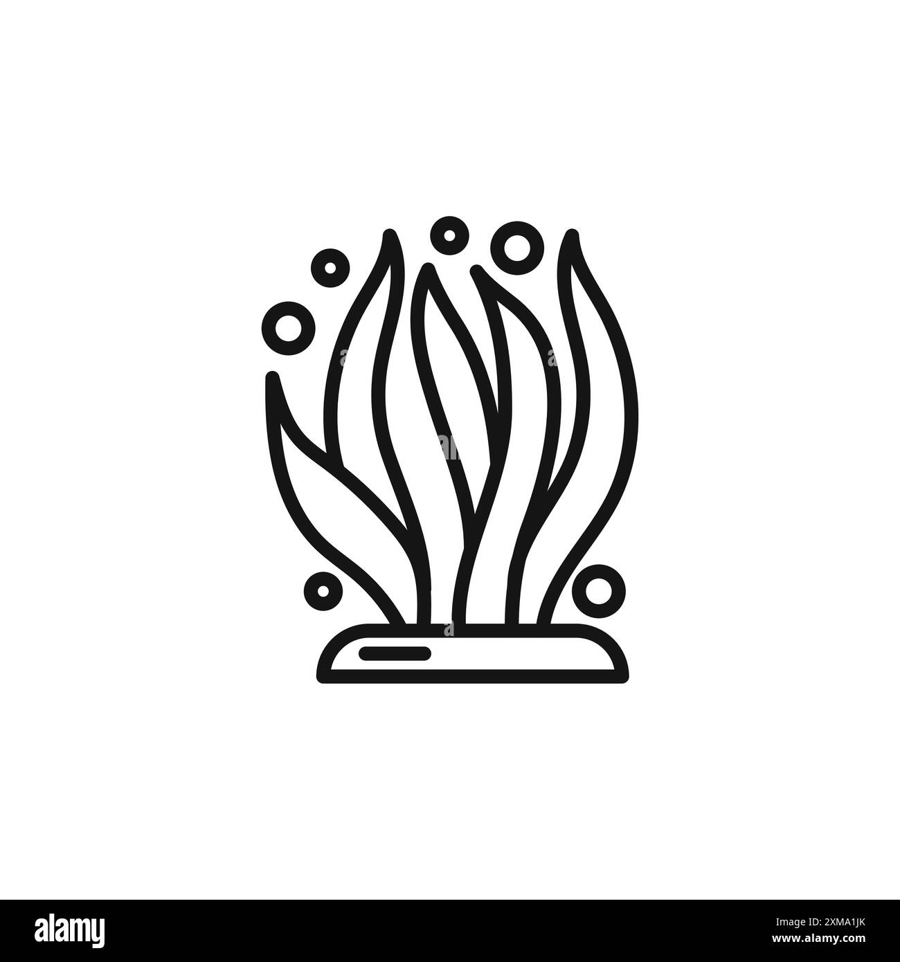 Seaweed icon outline collection or set in black and white outline Stock ...
