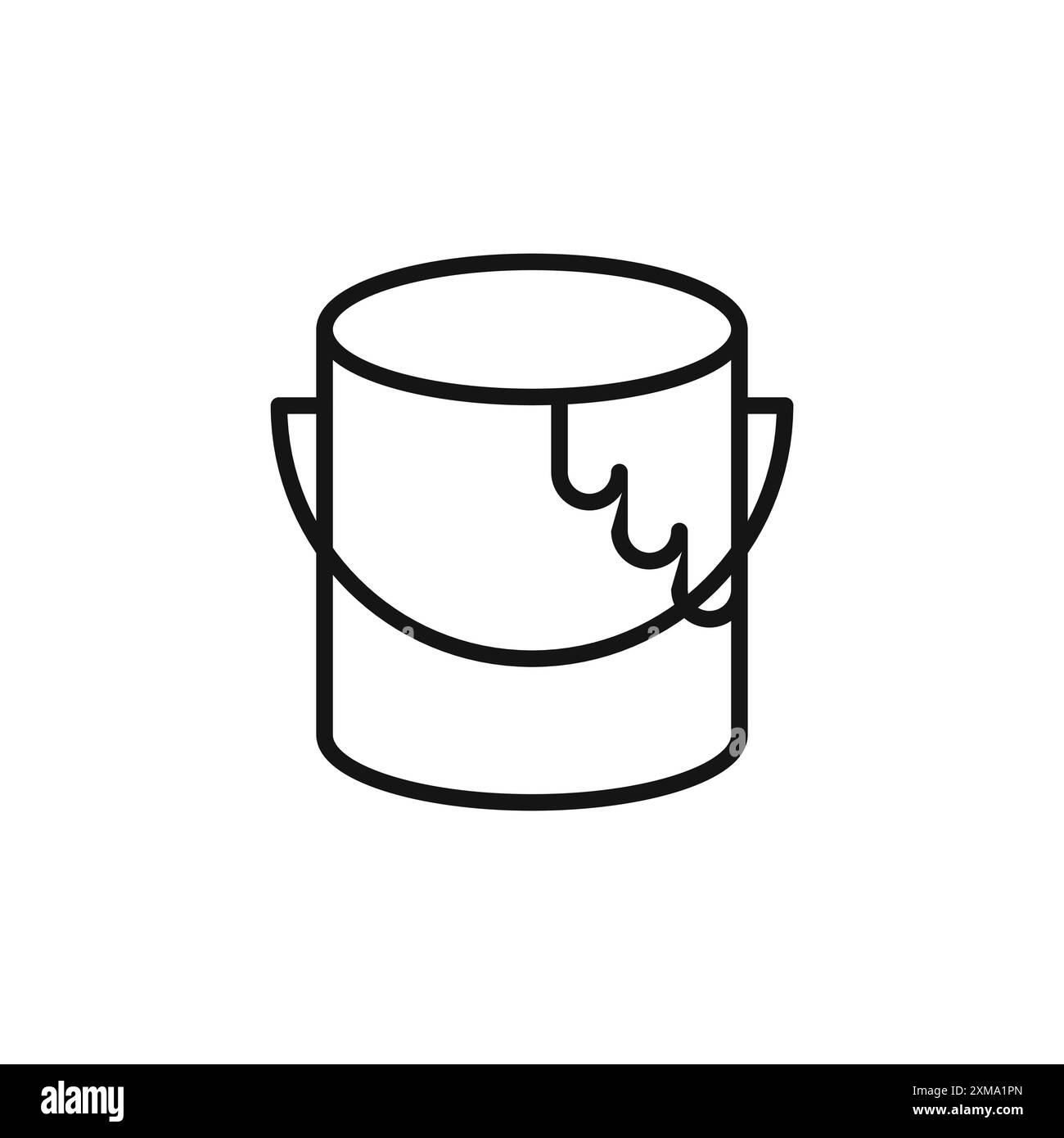 paint bucket icon outline collection or set in black and white outline ...