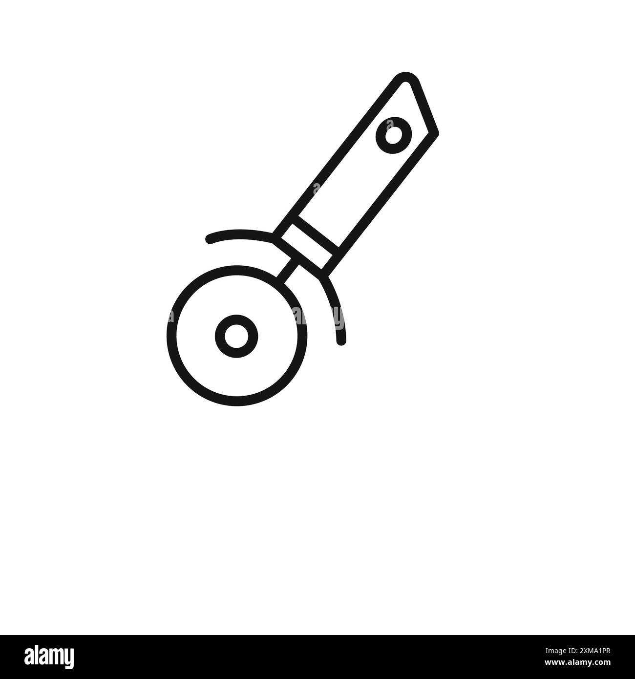 Pizza Cuttier icon outline collection or set in black and white outline ...