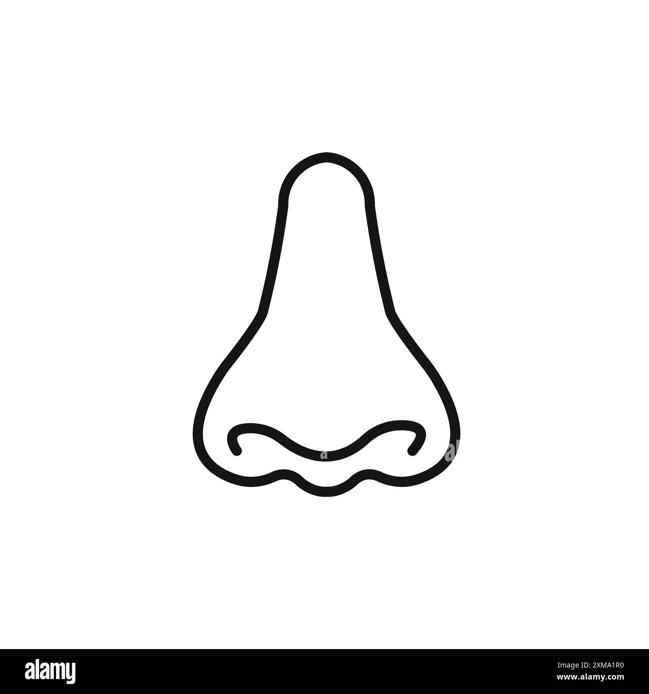 Human nose icon outline collection or set in black and white outline ...
