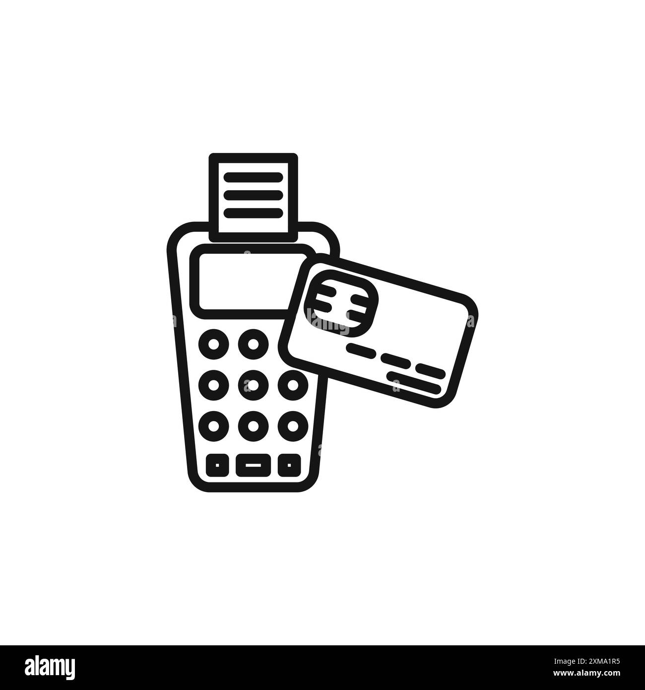 Payment terminal icon outline collection or set in black and white ...