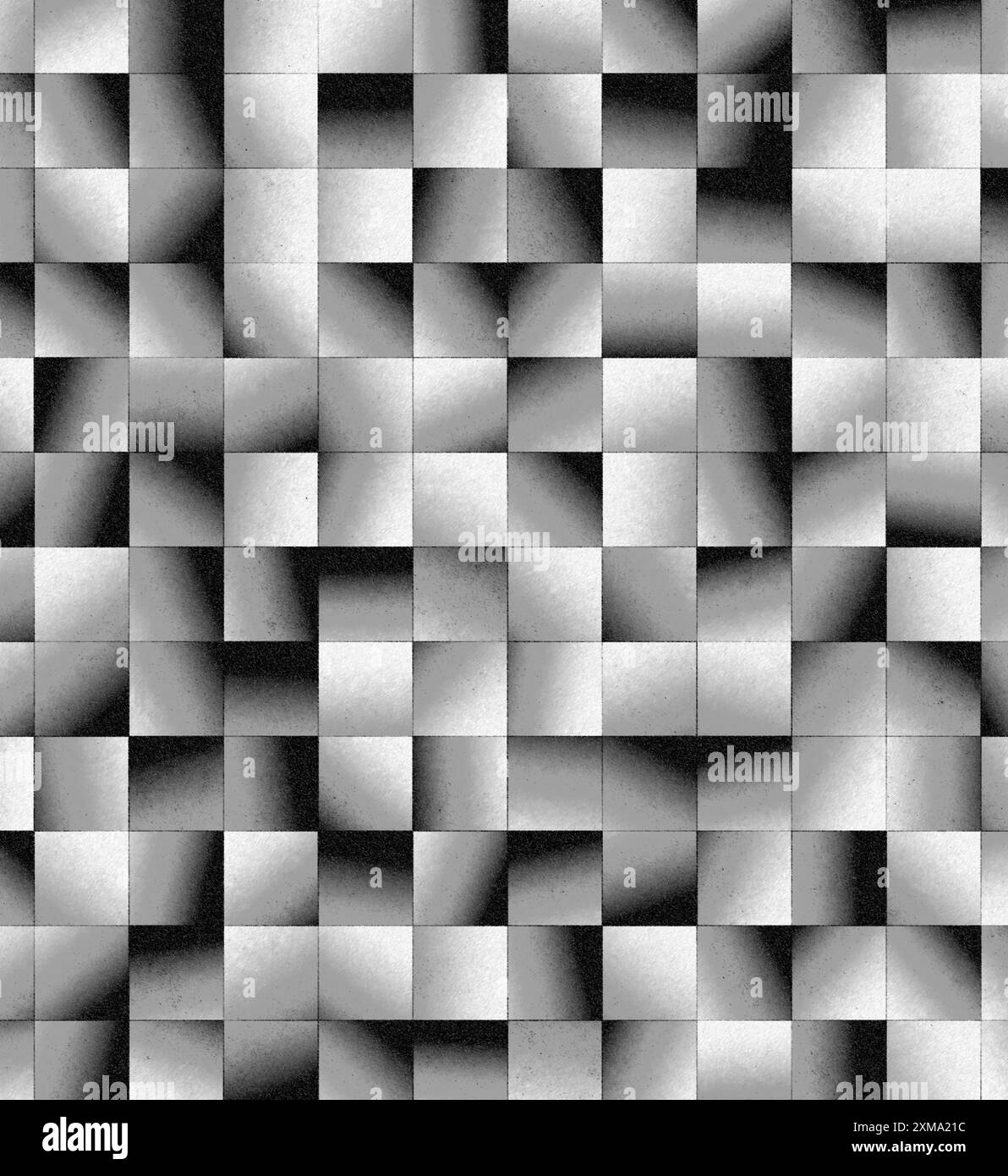 Abstract black and white geometric pattern composed of square tiles ...
