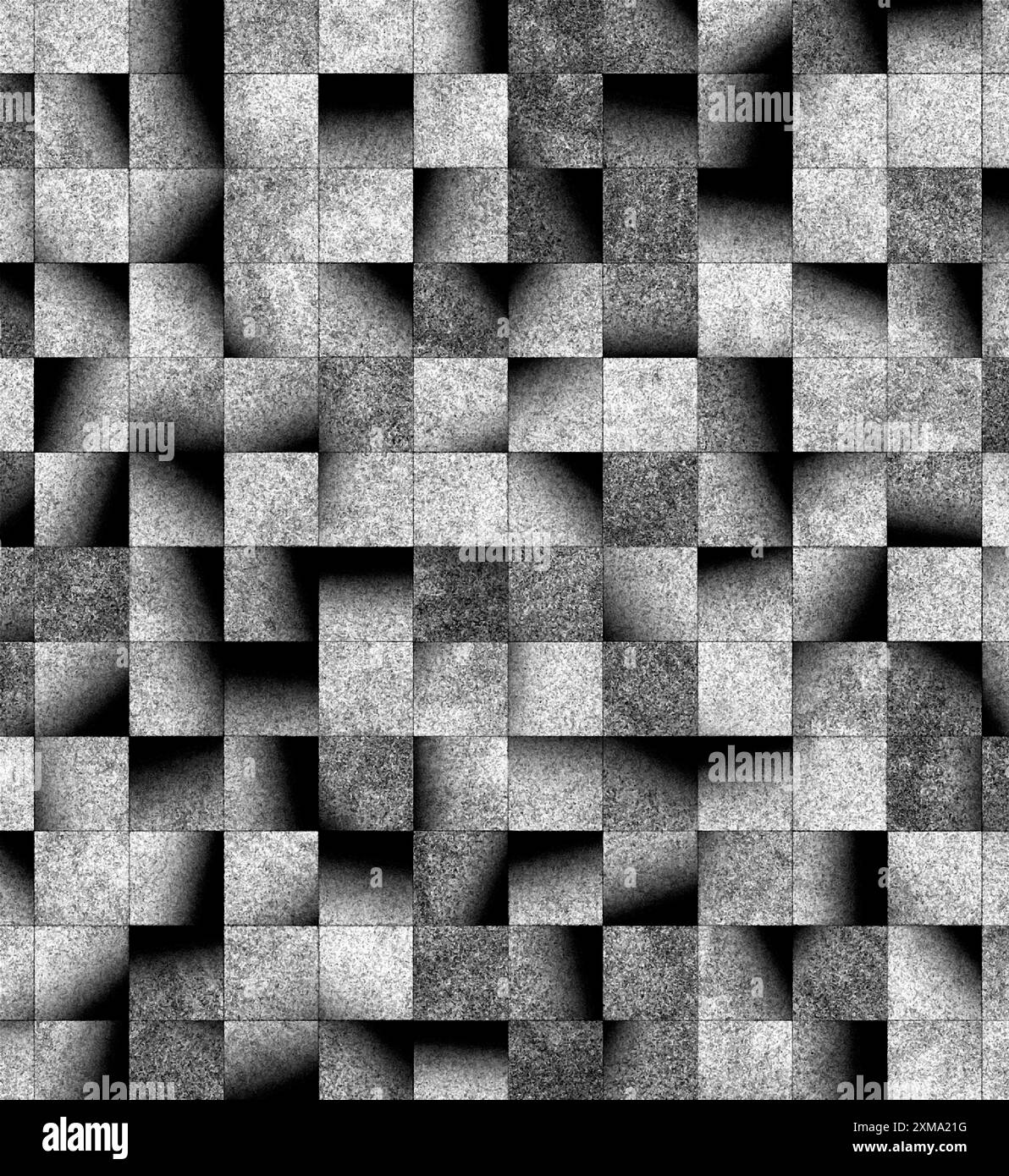 Abstract geometric pattern in grayscale with textured squares creating ...