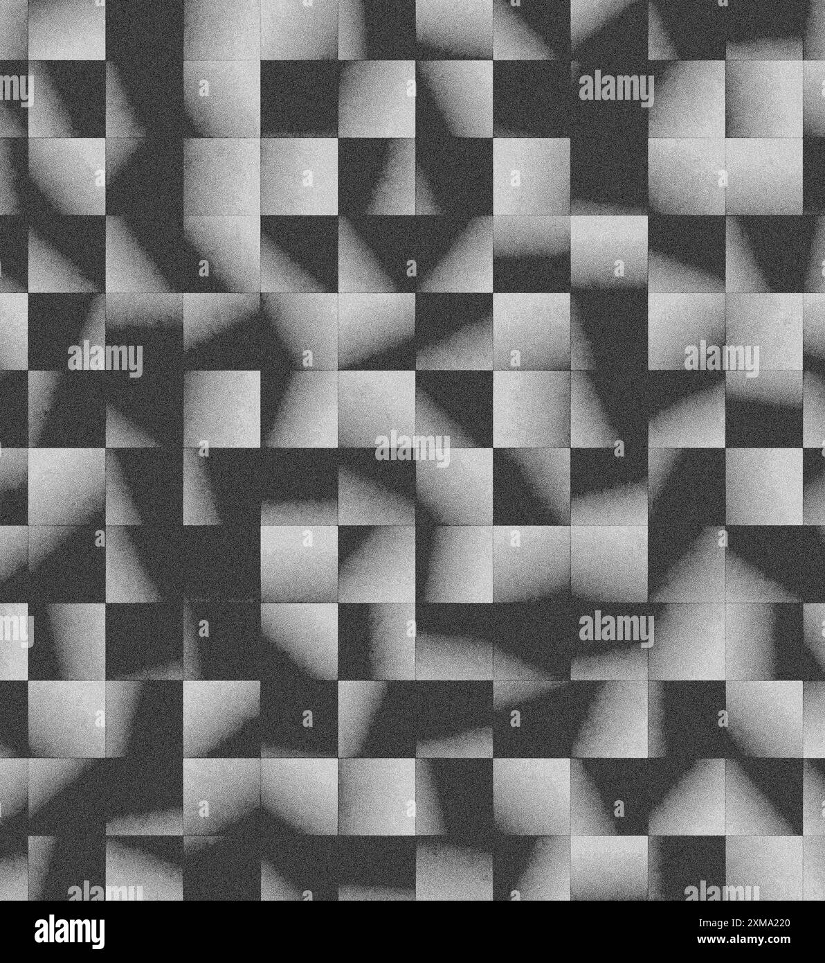 Abstract geometric pattern of black and white squares with gradient ...