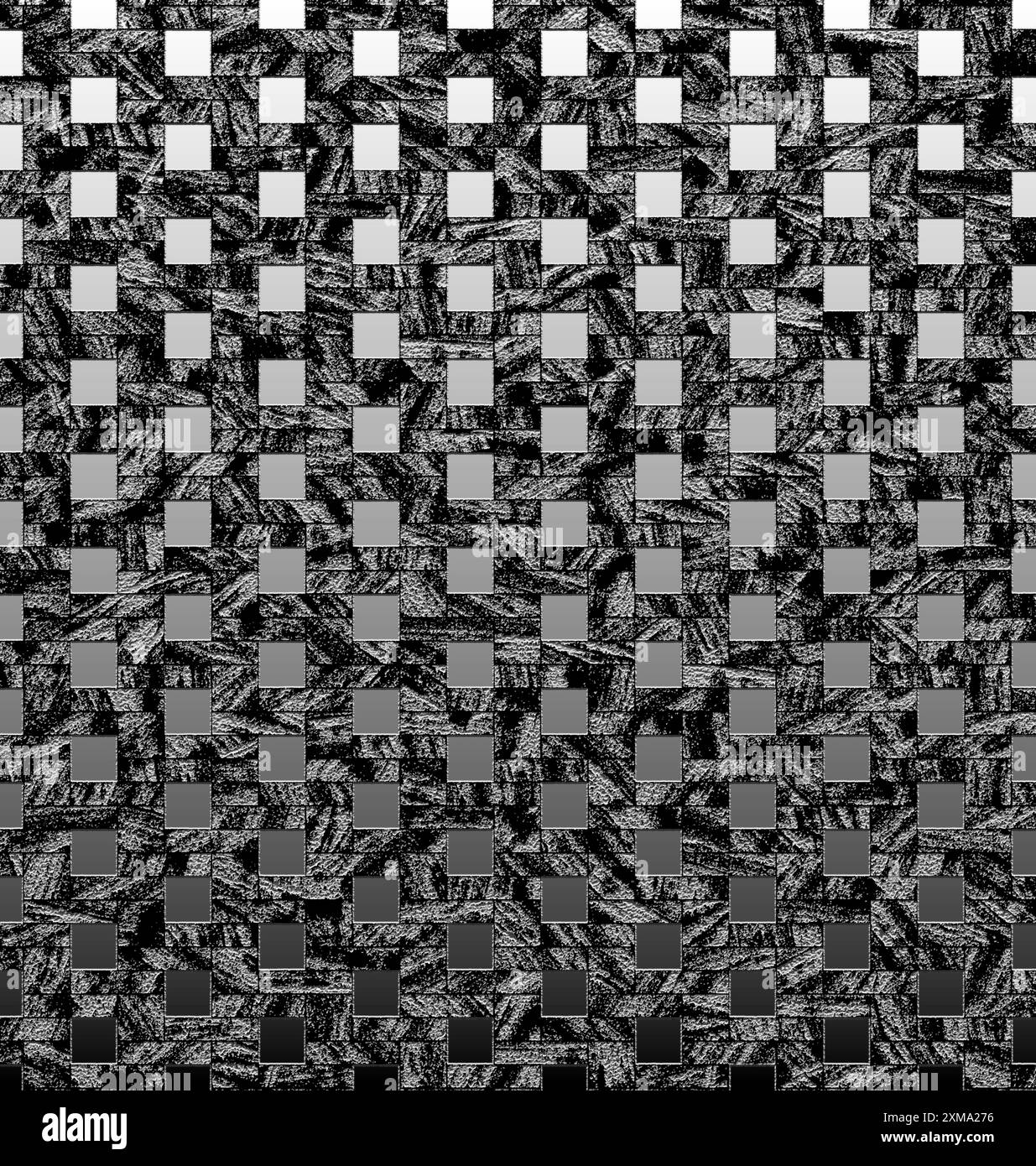 Abstract Geometric Pattern Featuring A Grid Of Interlocking Squares In Black And White Stock