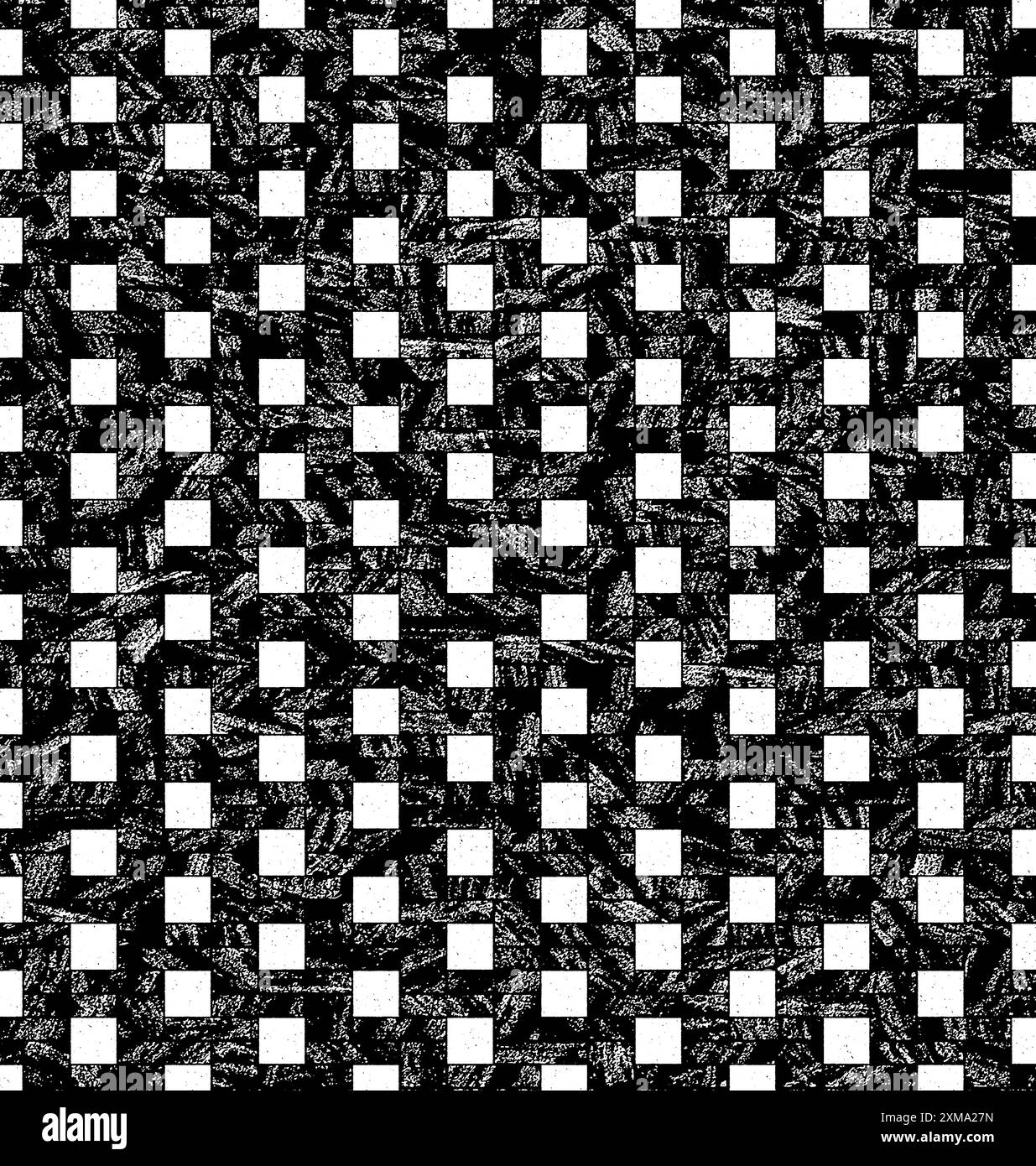 A black and white checkered pattern with a distressed texture and ...