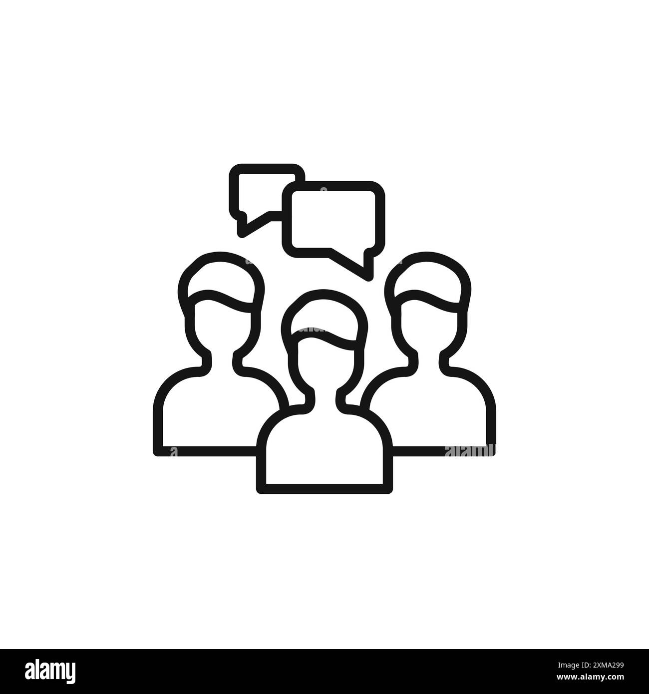 Person conversation icon (2) outline collection or set in black and ...