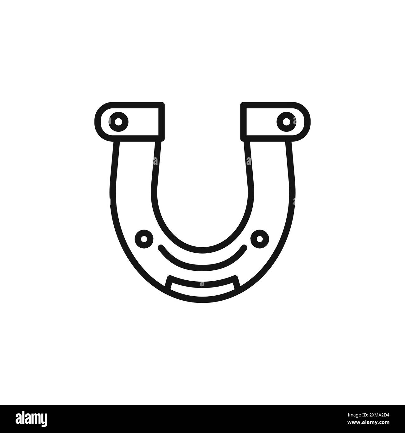 lucky horseshoe icon outline collection or set in black and white ...