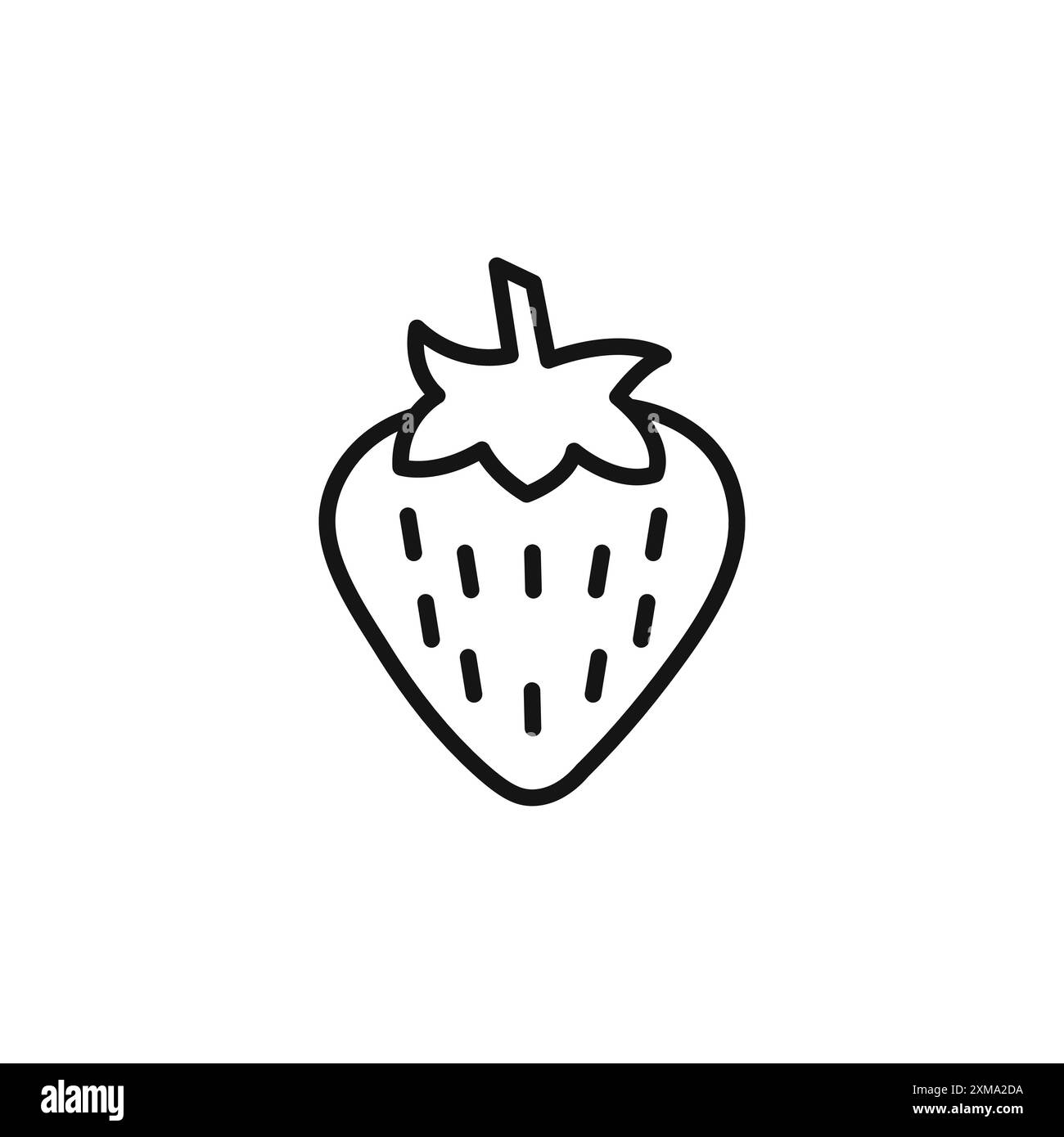 strawberry icon outline collection or set in black and white outline ...