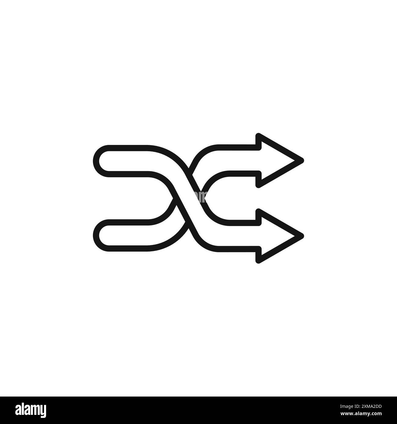 Shuffle icon outline collection or set in black and white outline Stock ...