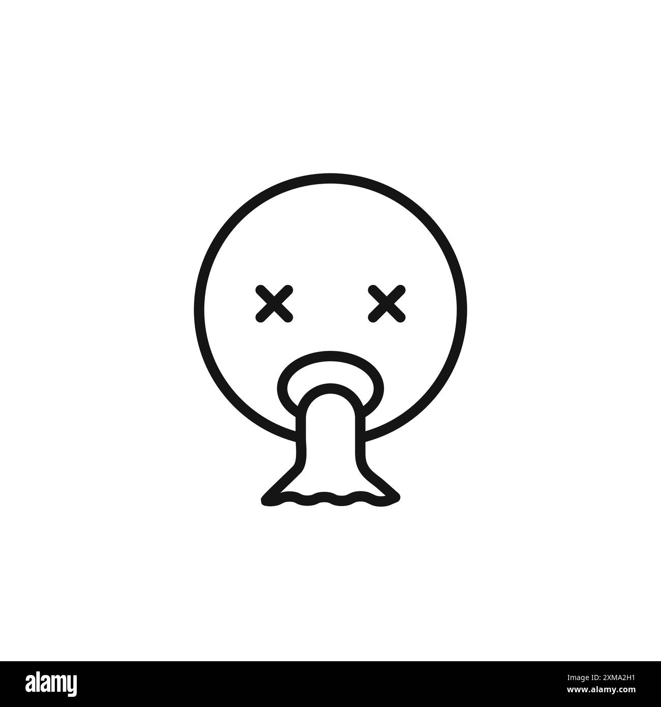 Nausea icon outline collection or set in black and white outline Stock ...