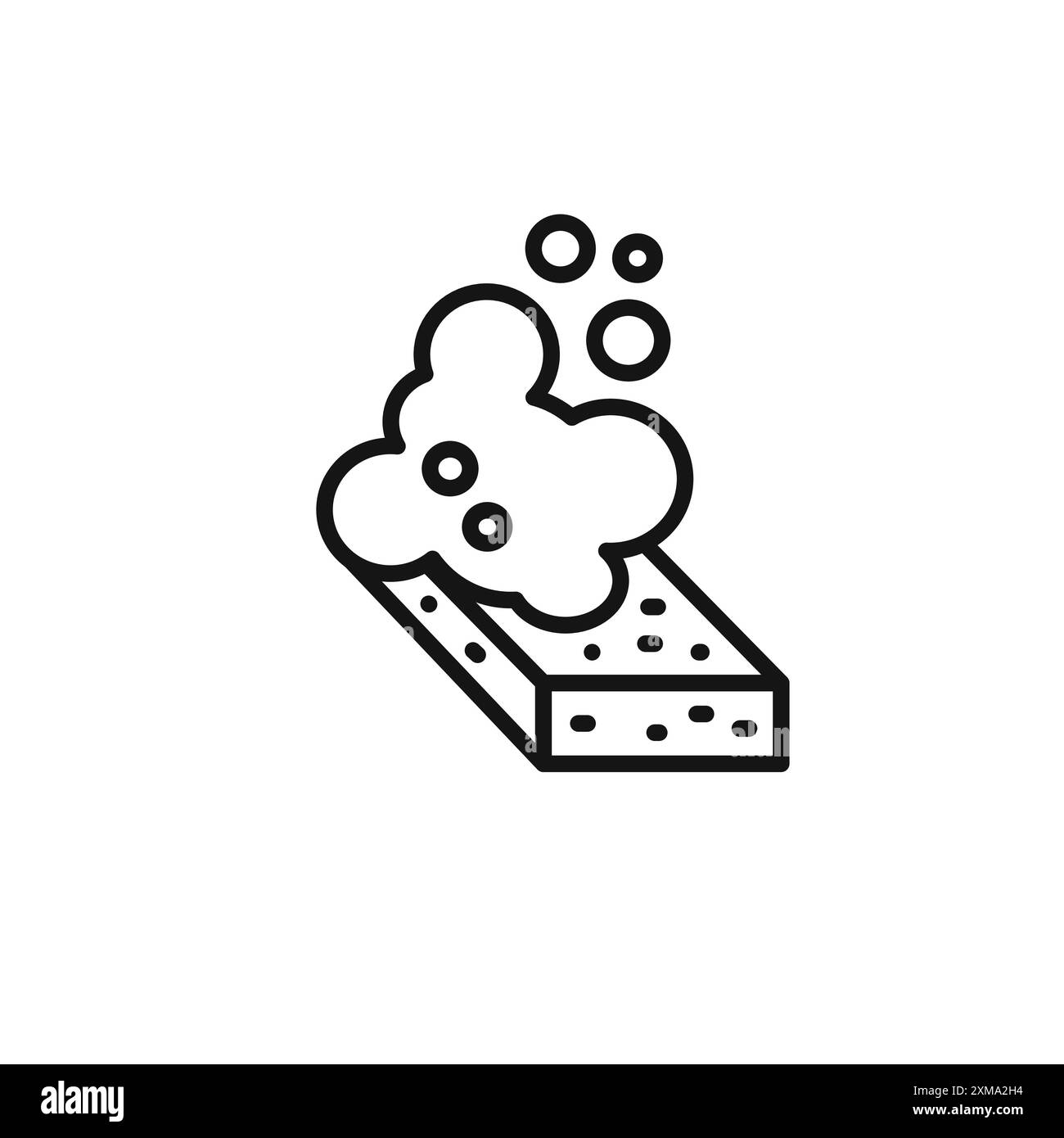 Sponge with foam icon outline collection or set in black and white ...