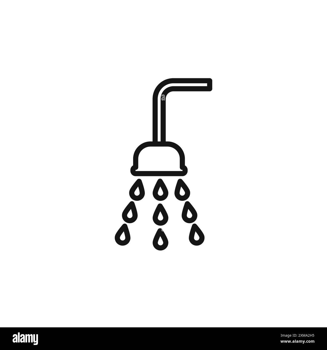 Shower icon outline collection or set in black and white outline Stock ...