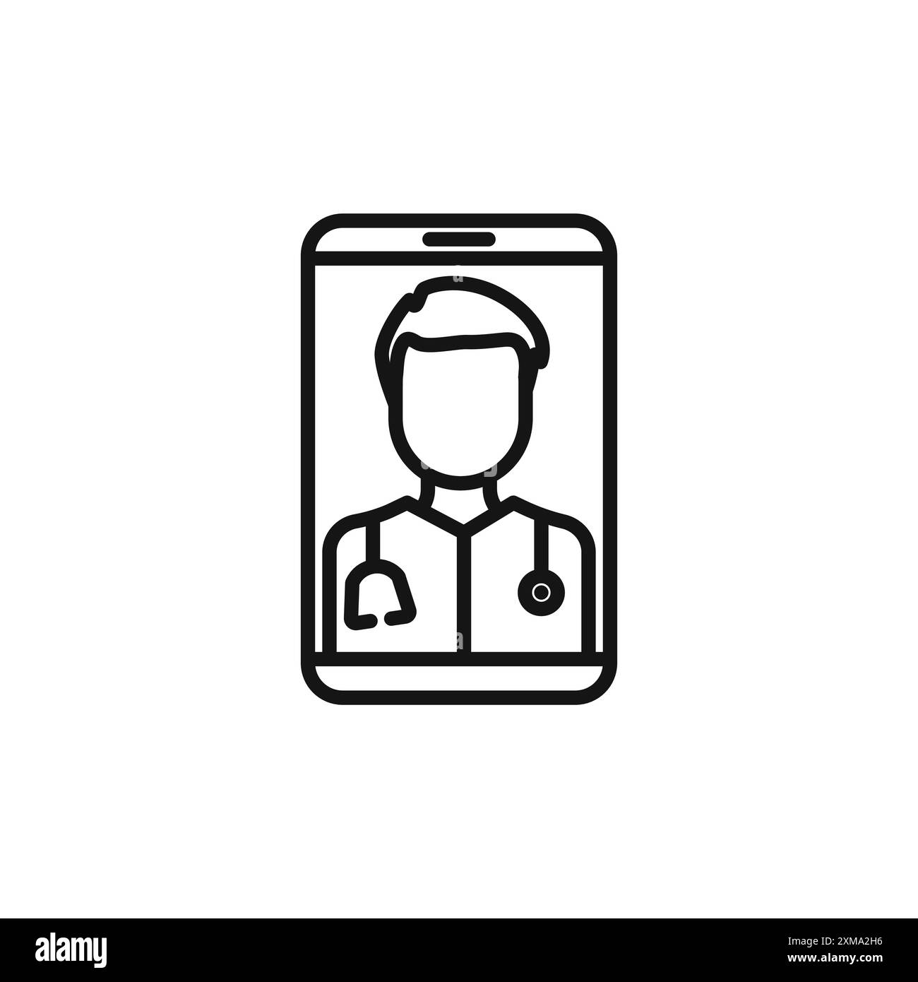 online medical consultation icon outline collection or set in black and ...