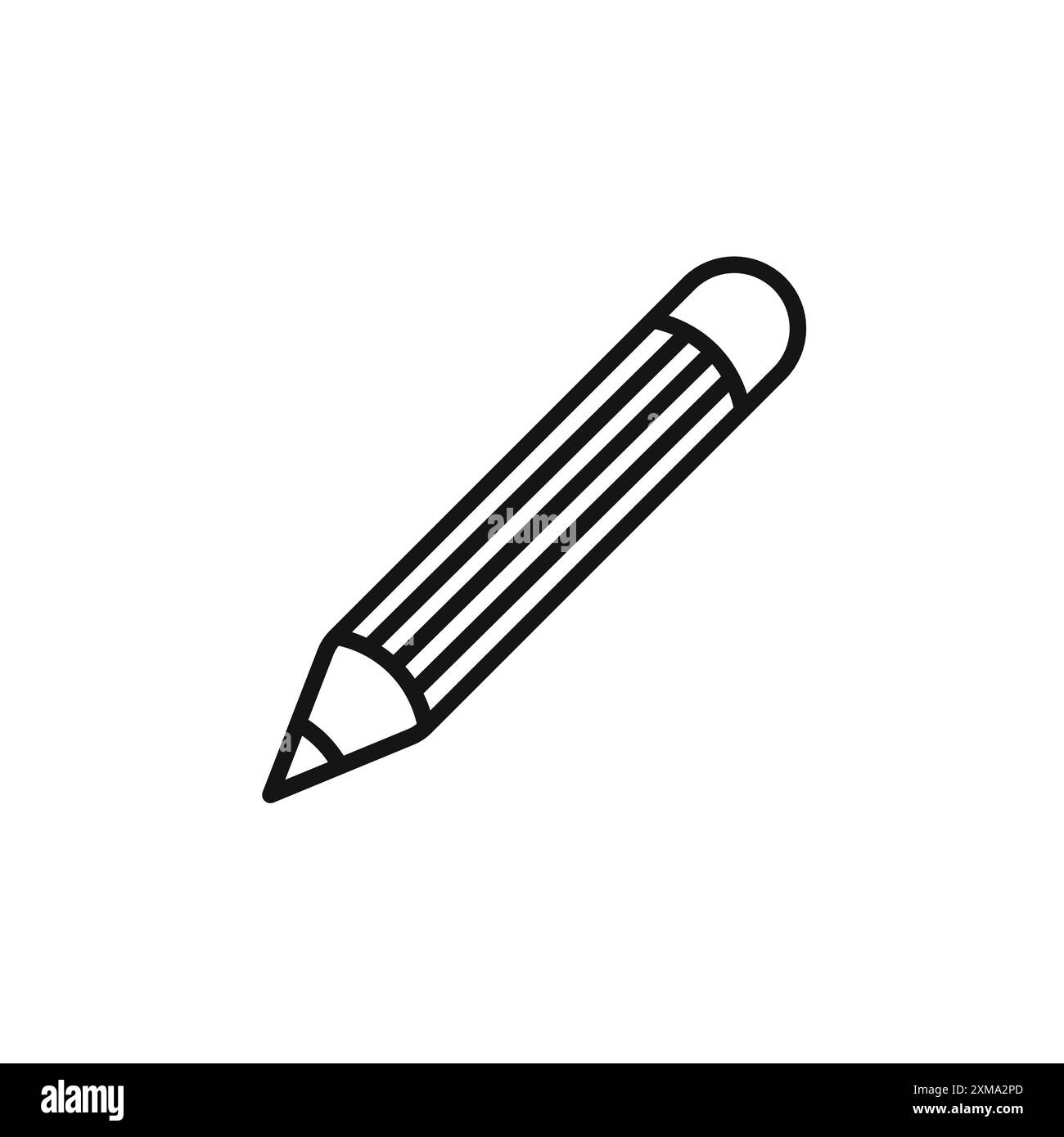 Pencil icon outline collection or set in black and white outline Stock ...