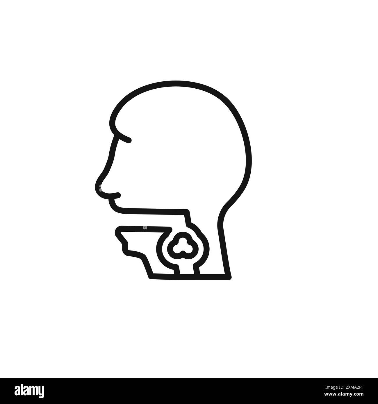 Swallowing reflex icon outline collection or set in black and white ...
