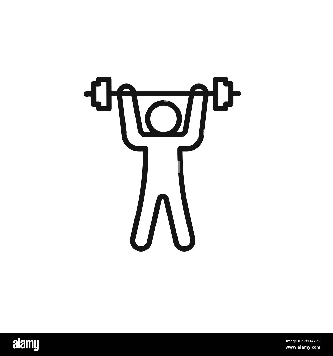 strength training icon outline collection or set in black and white ...