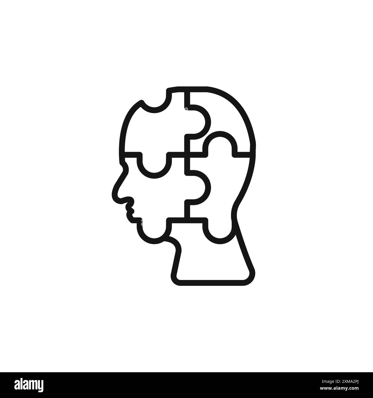 Black human head puzzles strategy Stock Vector Images - Alamy