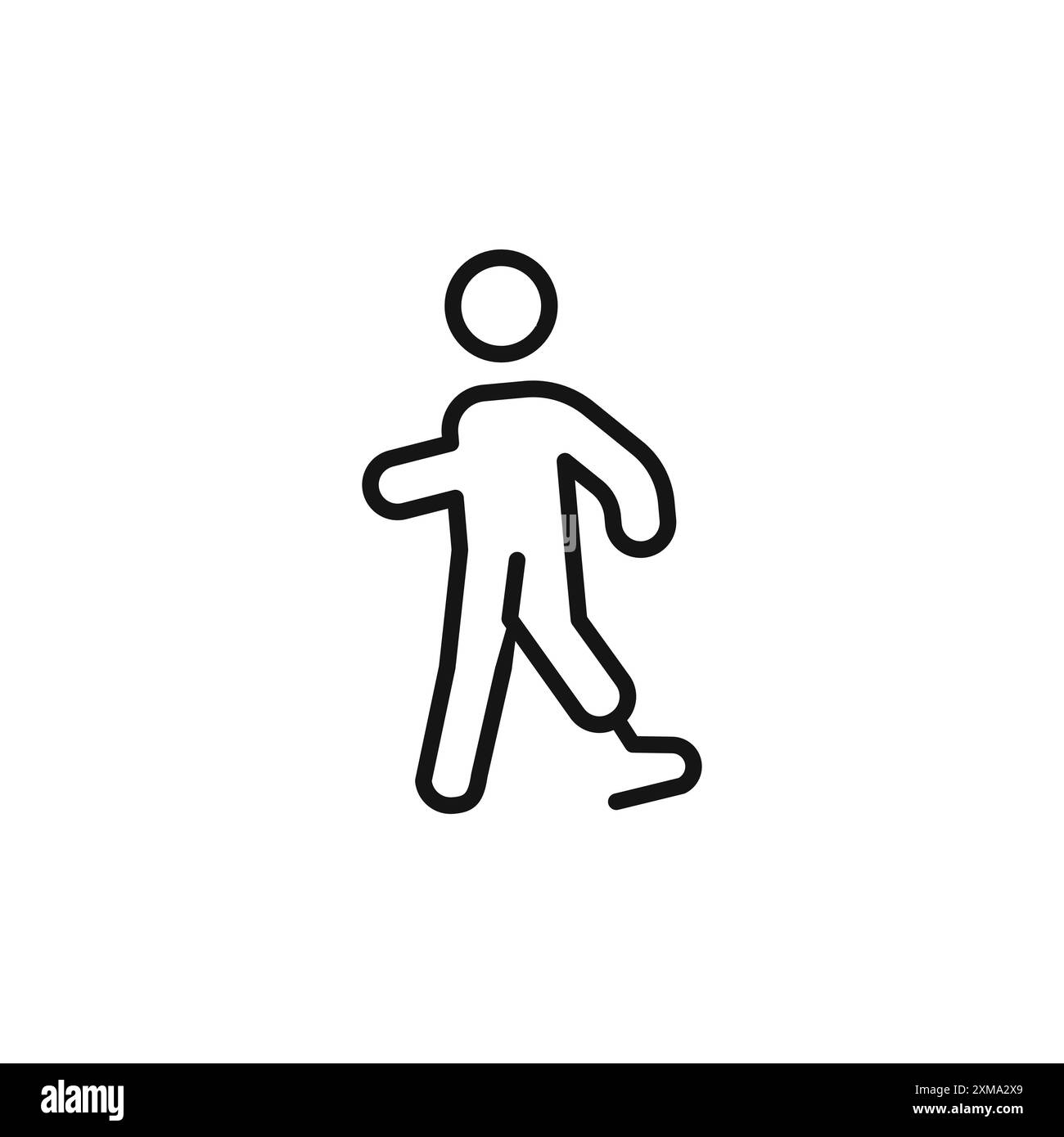 Prosthetic leg icon outline collection or set in black and white ...