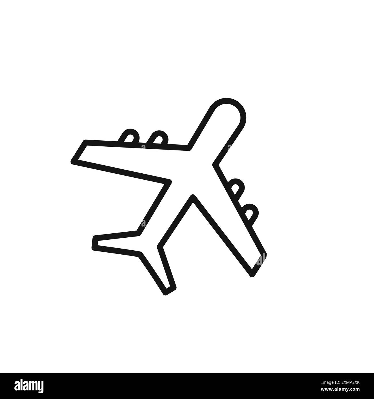 Plane icon outline collection or set in black and white outline Stock ...
