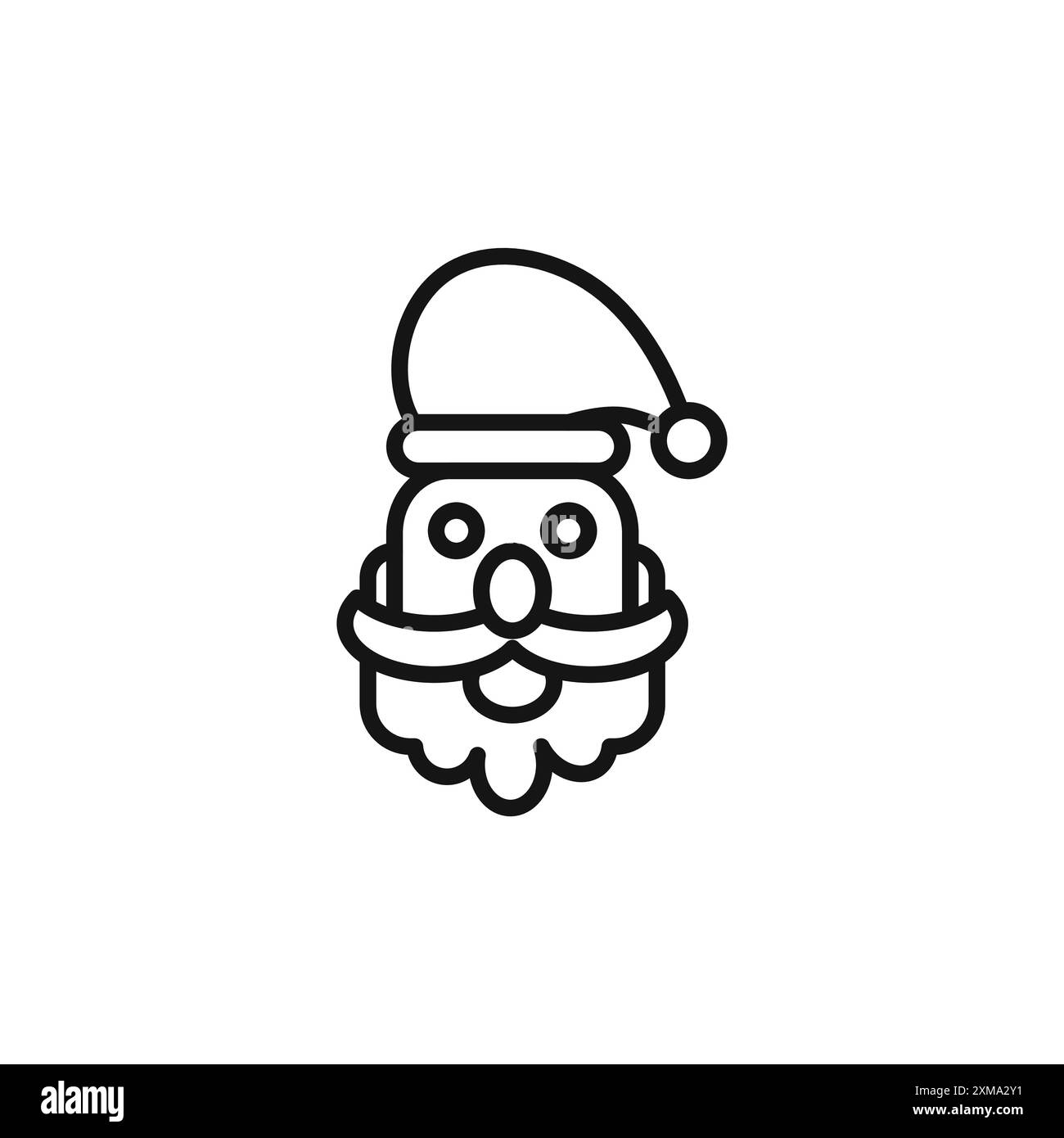 Santa Claus icon outline collection or set in black and white outline ...