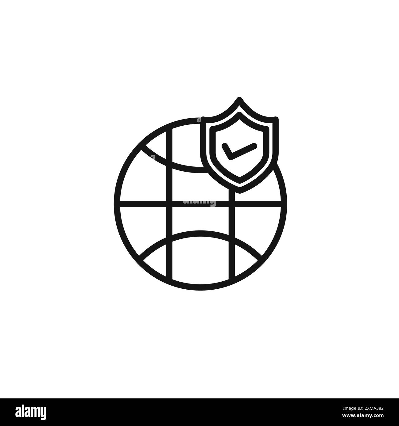 Web Security Icon Outline Collection Or Set In Black And White Outline