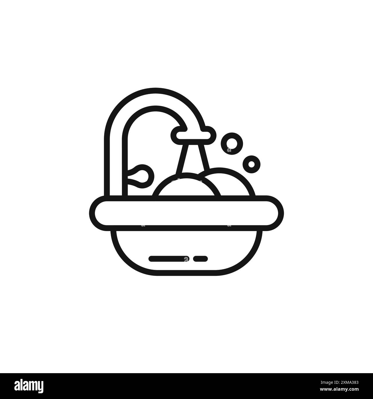 Washing plate icon outline collection or set in black and white outline ...