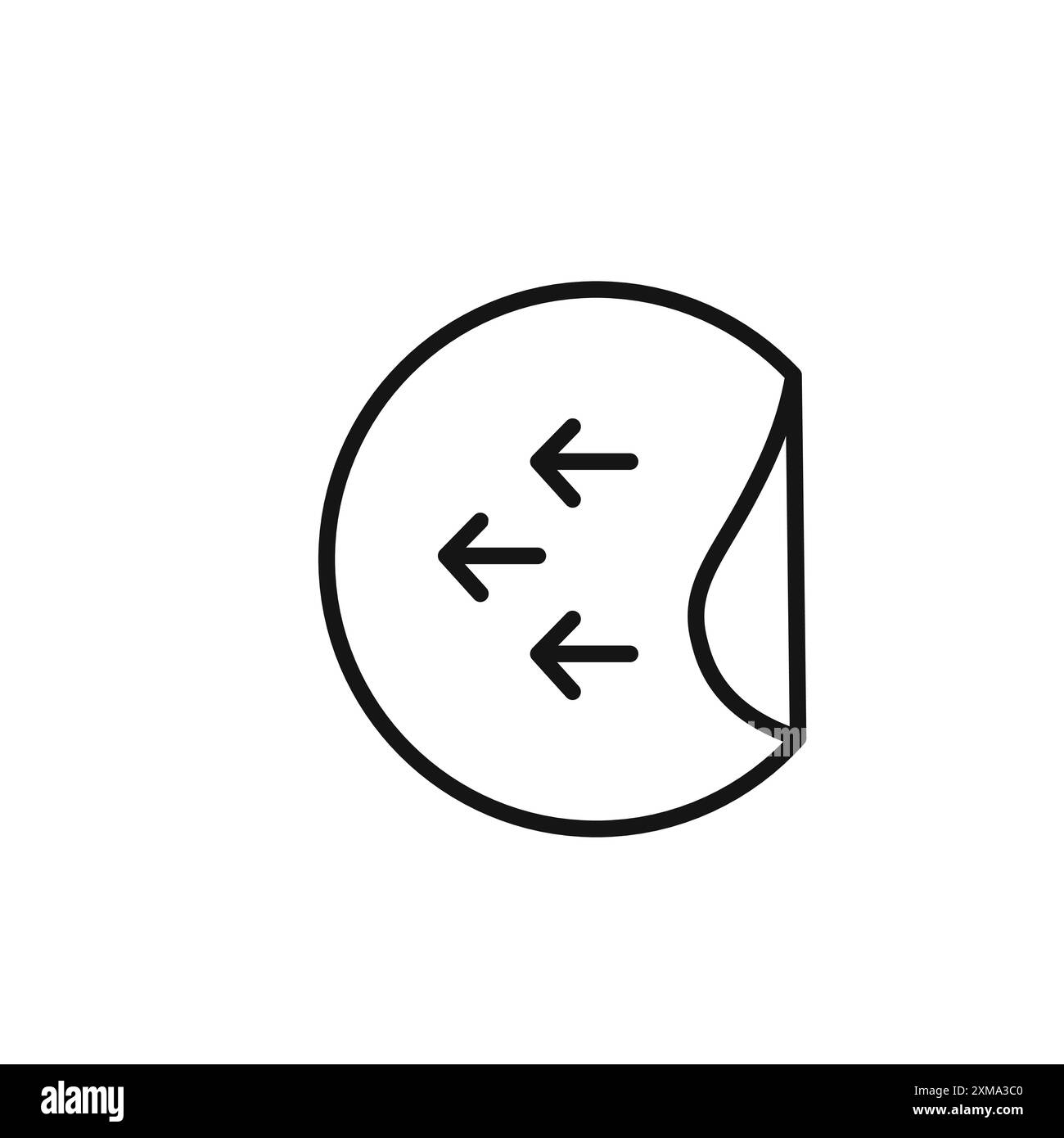 peel off sticker icon outline collection or set in black and white ...