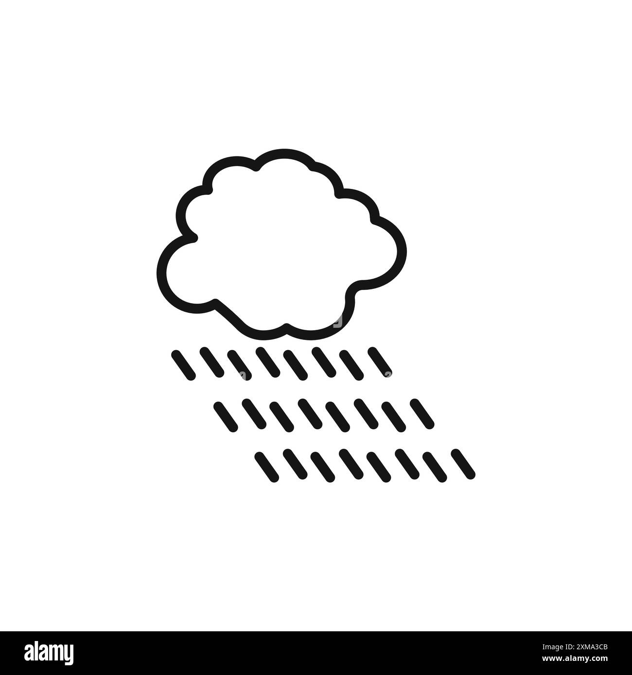Rain icon outline collection or set in black and white outline Stock ...