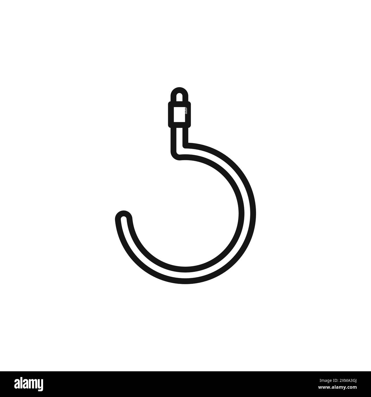 Rope Hook icon outline collection or set in black and white outline ...