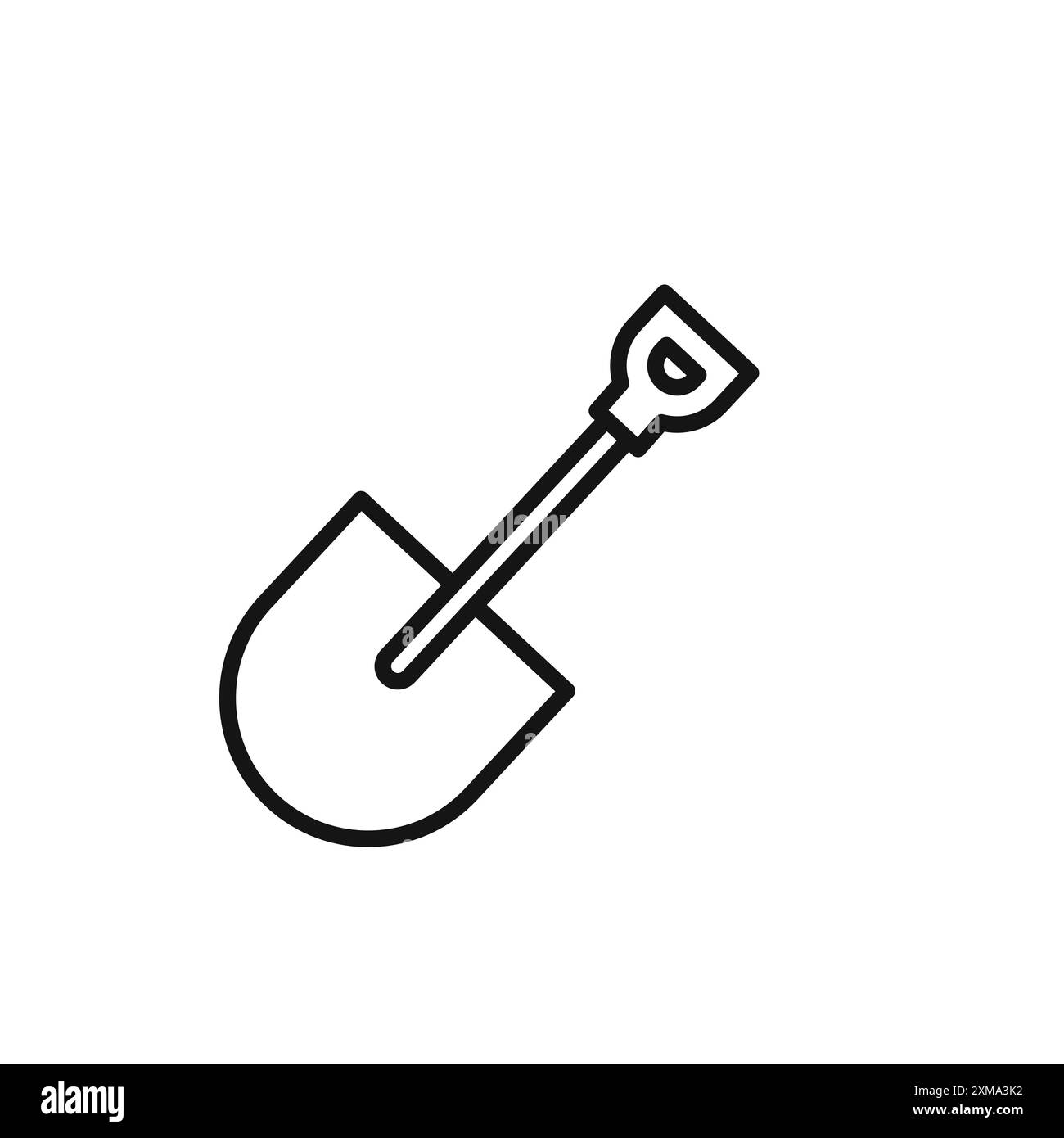 Short spade icon outline collection or set in black and white outline ...