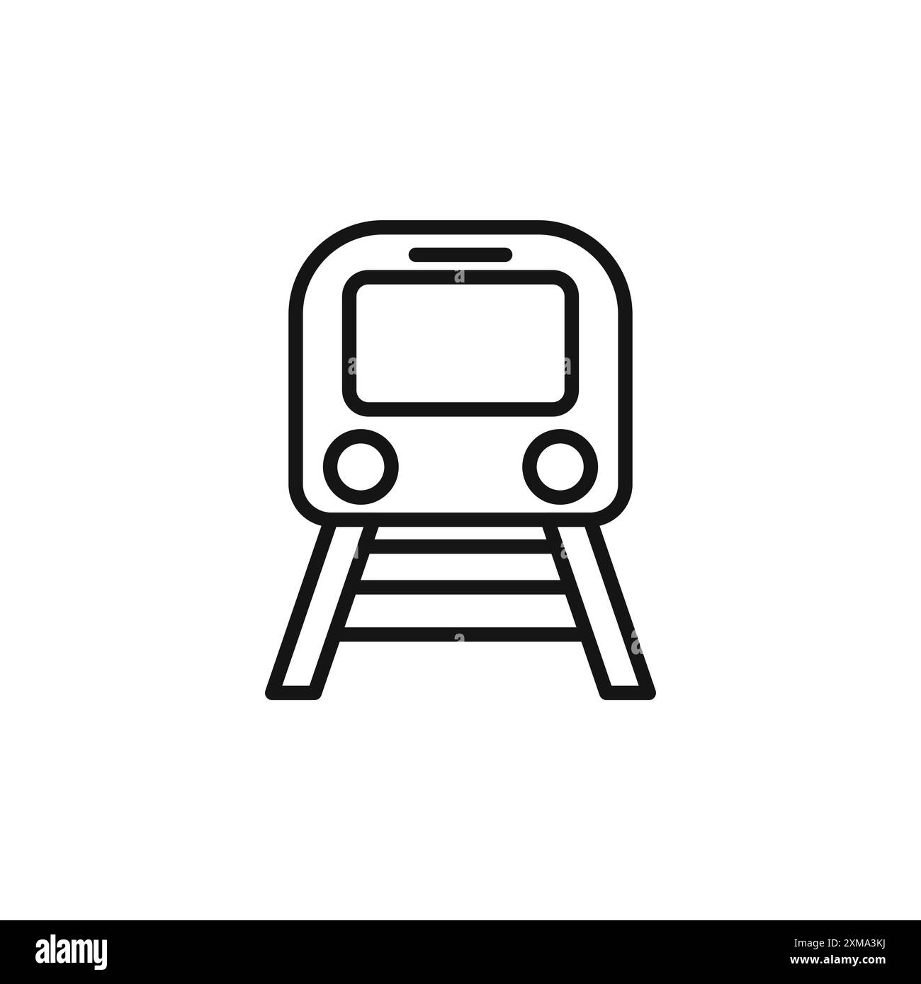 subway icon outline collection or set in black and white outline Stock ...