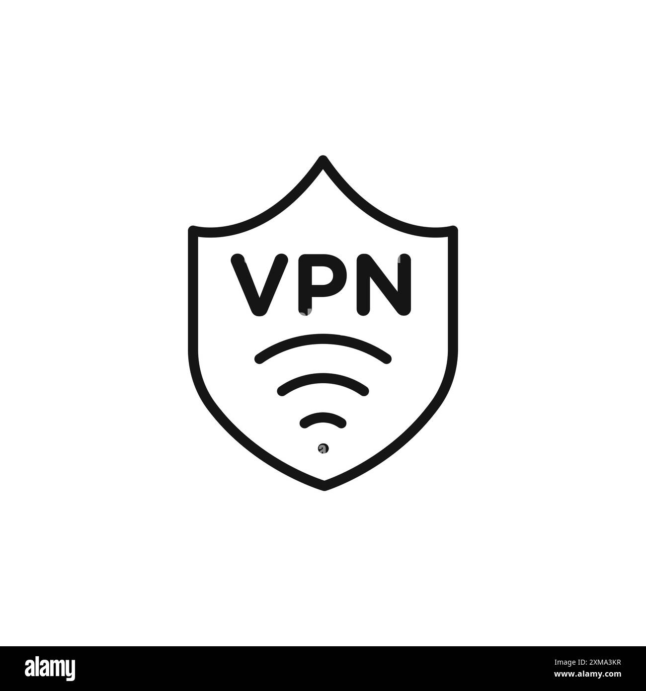 VPN icon outline collection or set in black and white outline Stock ...
