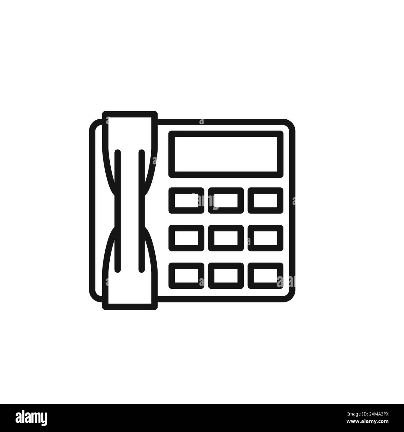 Telephone icon outline collection or set in black and white outline ...