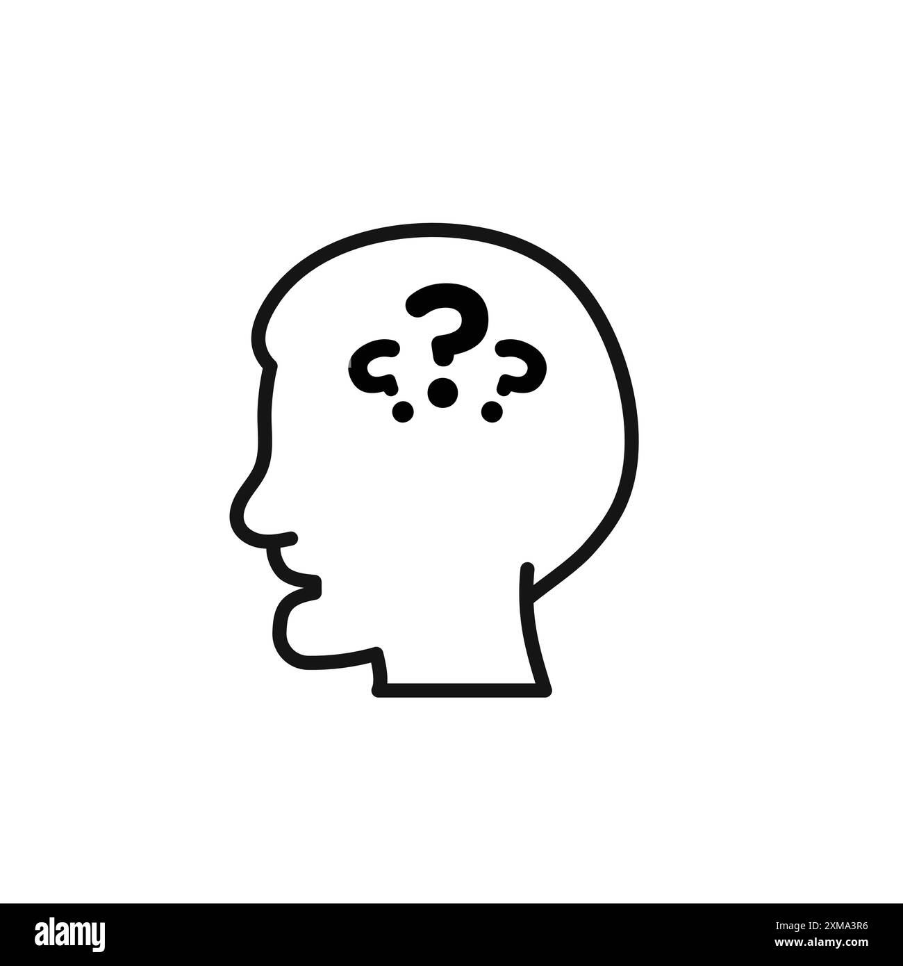 Thinking icon outline collection or set in black and white outline ...