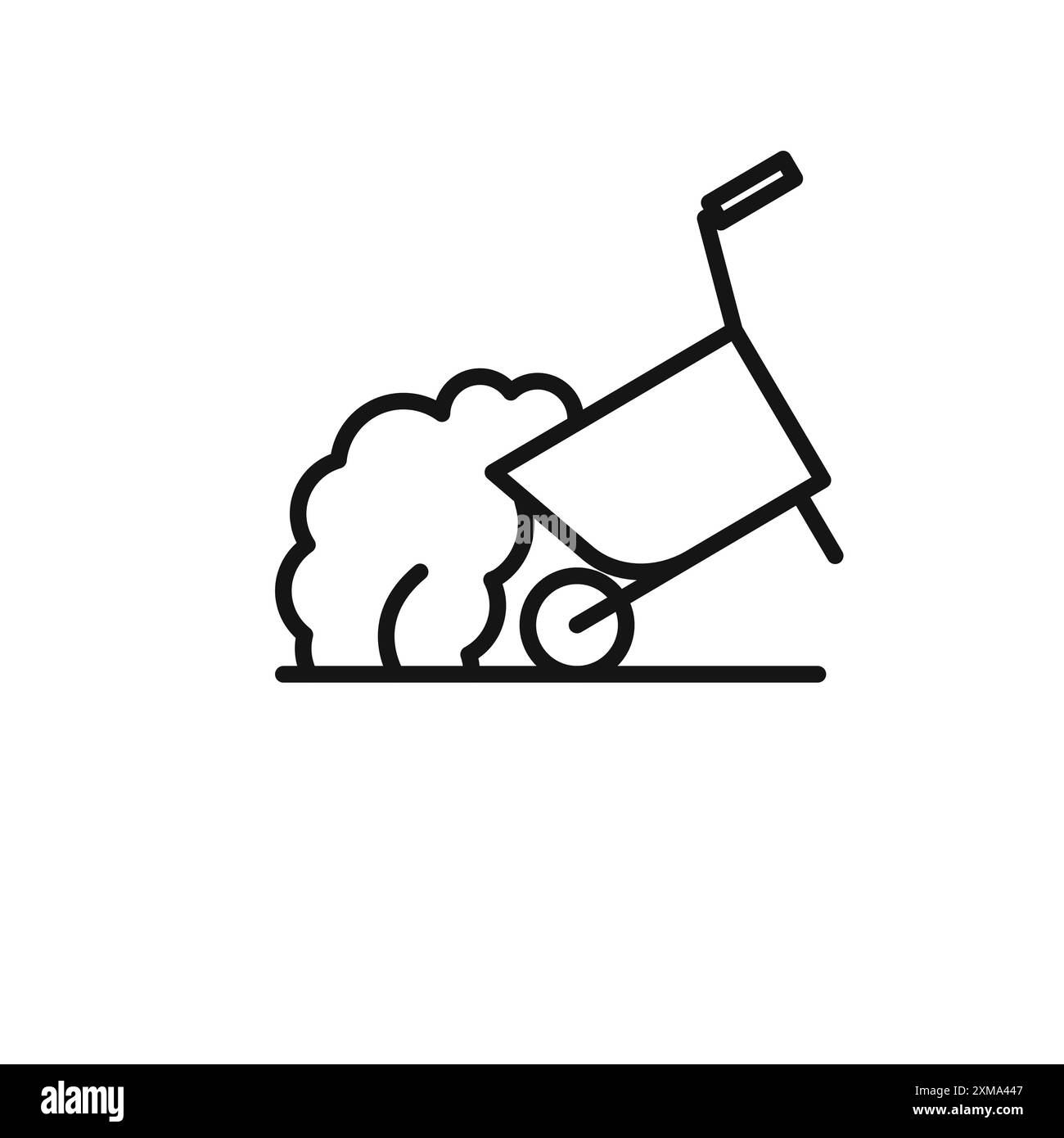 wheelbarrow unloading icon outline collection or set in black and white ...