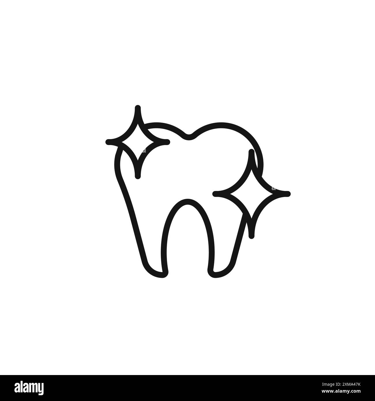 Teeth cleaning icon outline collection or set in black and white ...