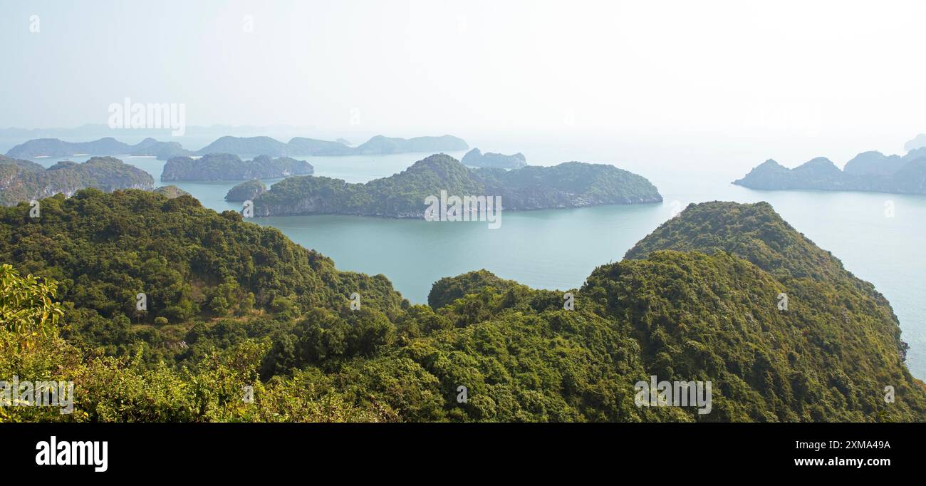 Karst rocks of Lan Ha Bay from Cannon Fort viewpoint, Cat Ba Island ...