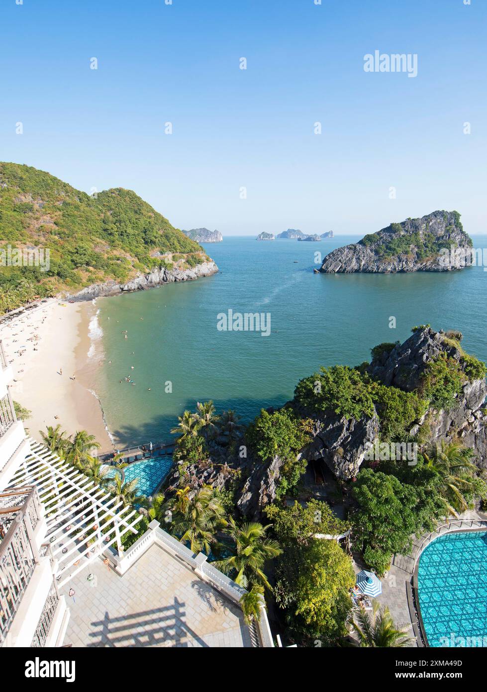 Cat Co Beach and the karst rocks of Lan Ha Bay, Halong Bay, Cat Ba ...