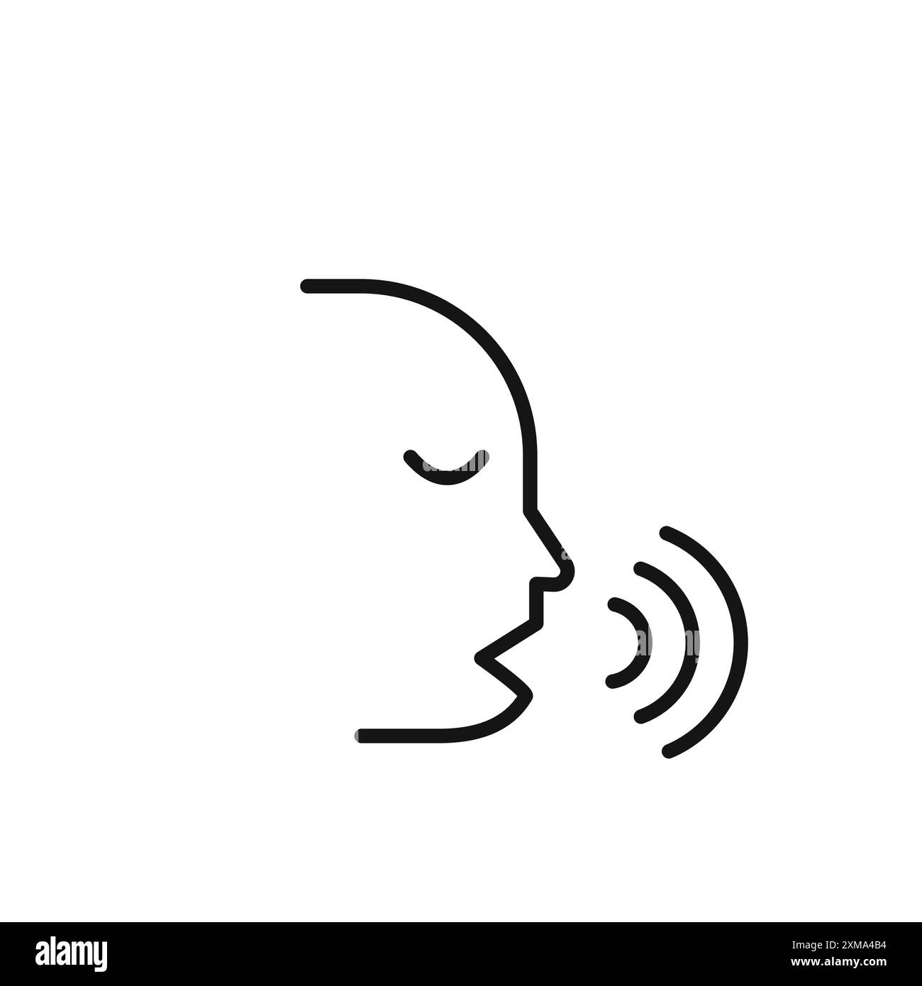 Voice Recognition Icon Outline Collection Or Set In Black And White Outline Stock Vector Image