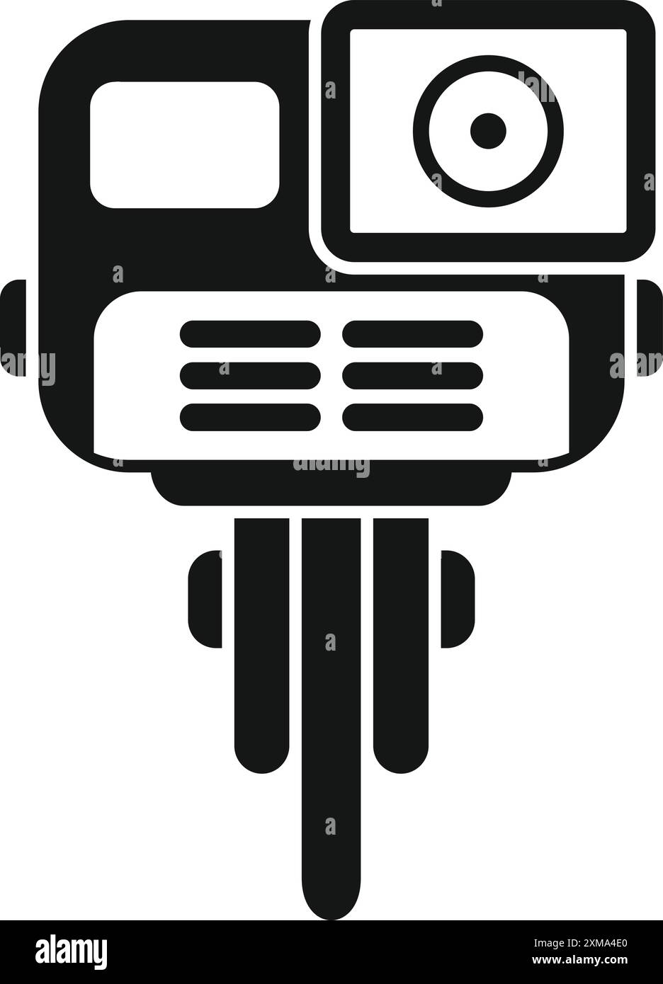 Action camera recording extreme sport using gimbal stabilizer for ...