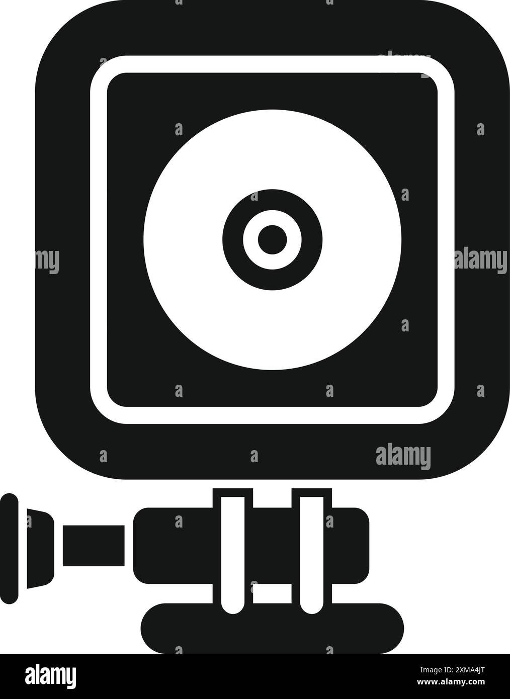 Black glyph icon of a small action camera recording extreme sports Stock Vector Image & Art - Alamy