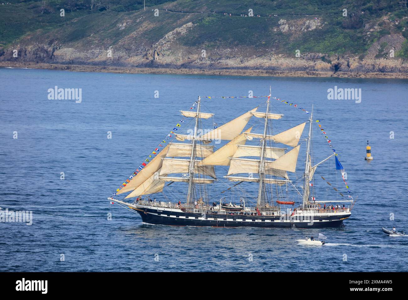 Three-masted windjammer Belem, barque built in Nantes in 1896, La ...