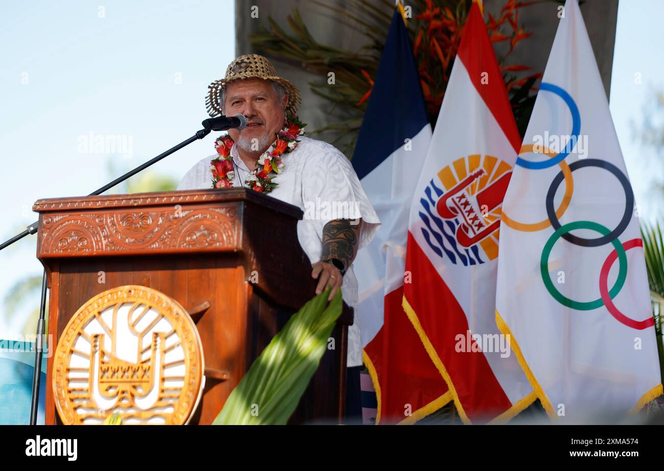 Tahiti, French Polynesia. 26th July, 2024. President of French ...