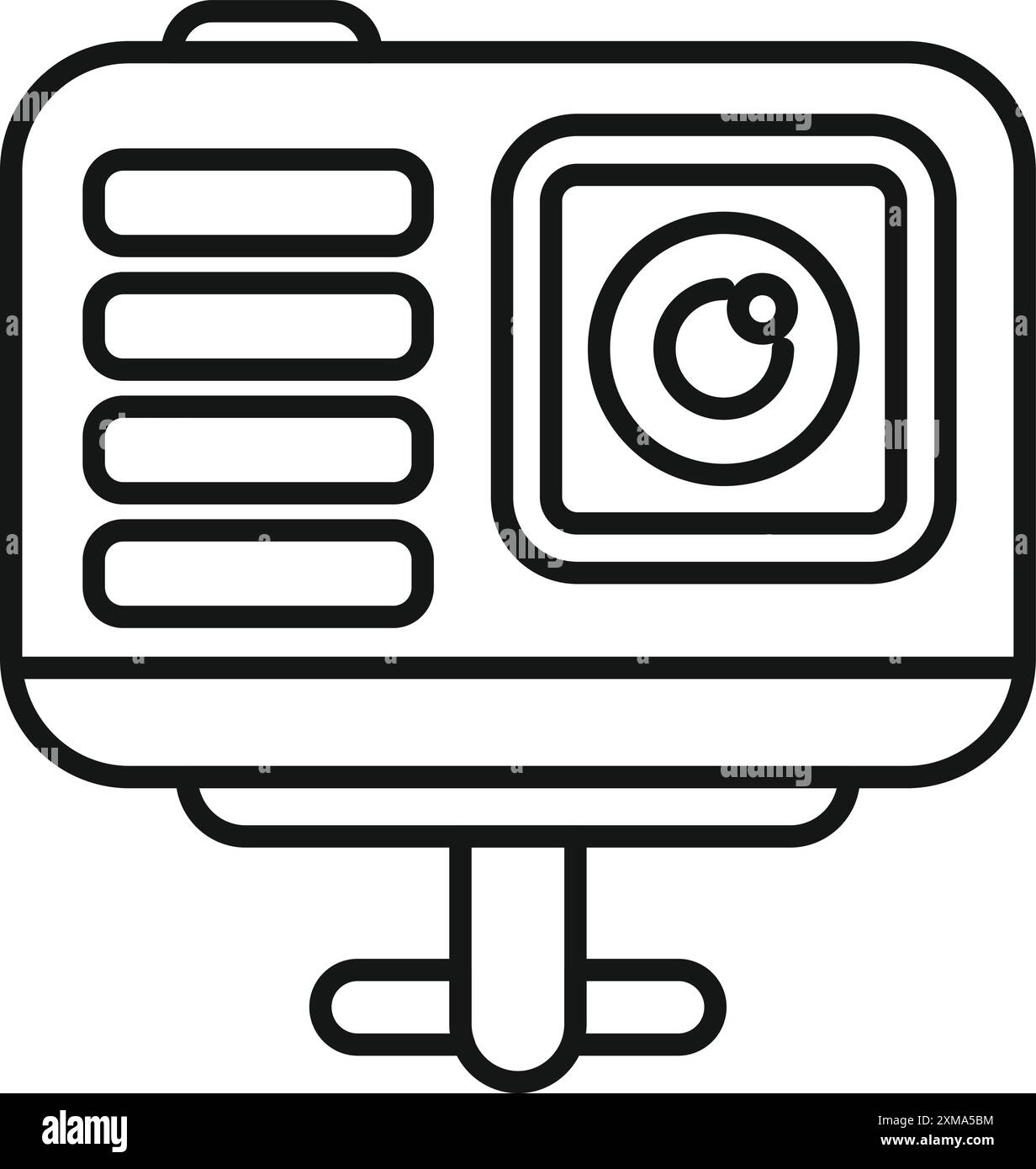 Action camera mounted on a tripod, ready to film thrilling experiences ...