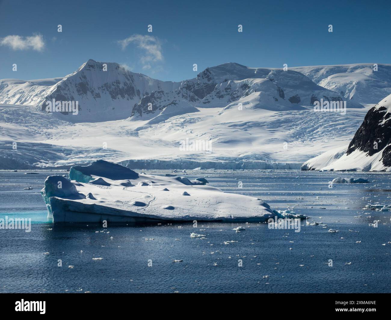 flat growler ice berg in the Lemaire Channel between Graham Land and ...