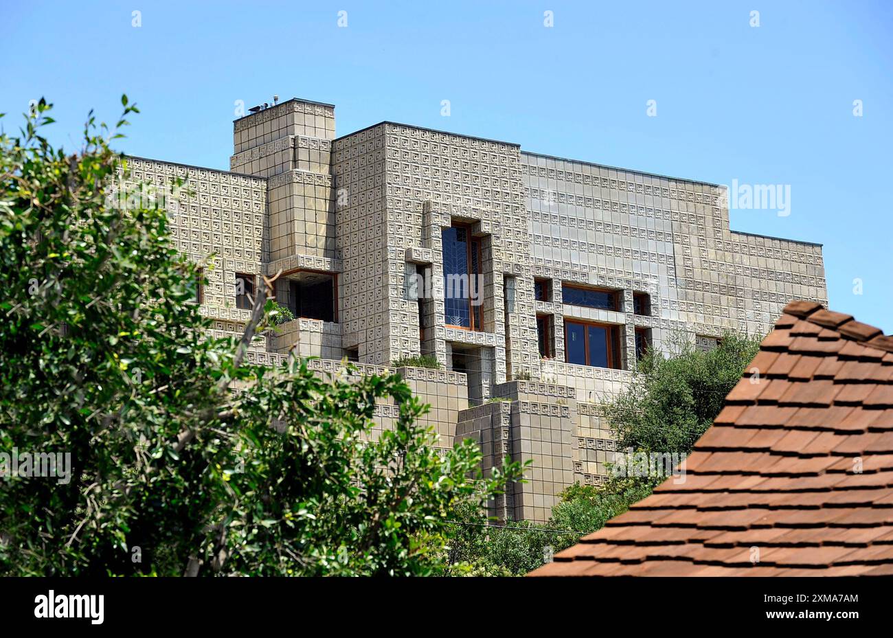 art deco, architecture, Frank Lloyd Wright, Hollywood, hills, mansion, building, residential ...