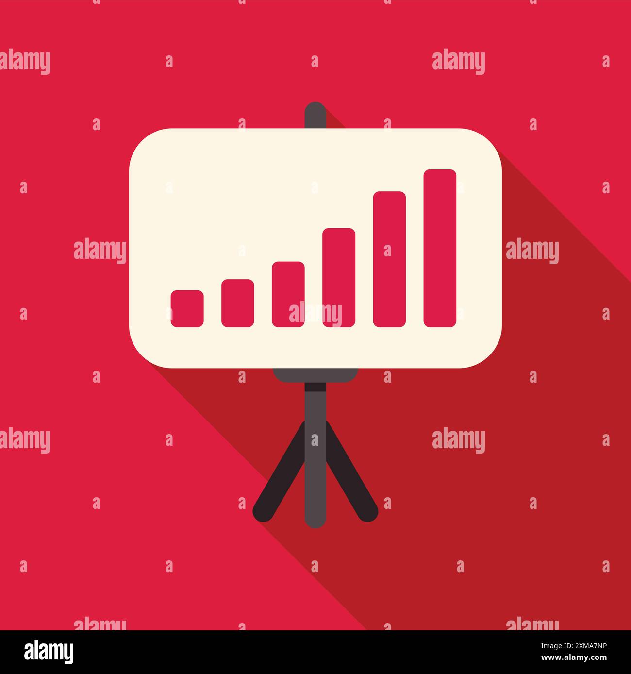 Whiteboard is showing a growing bar chart representing increasing profits for a business ...